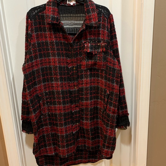 Ginger | Jackets & Coats | Stella Ginger Plaid Lacecontrast Shirt ...